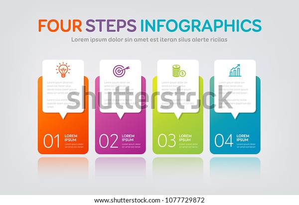 Four Steps Infographics Can Illustrate Strategy Stock Vector (Royalty ...