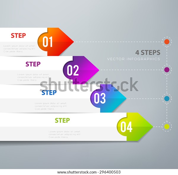 Four Steps Infographics Can Illustrate Strategy Stock Vector (Royalty ...