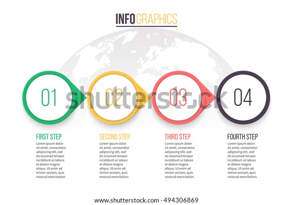 Infographie en quatre étapes. Graphique, diagramme, : image vectorielle ...