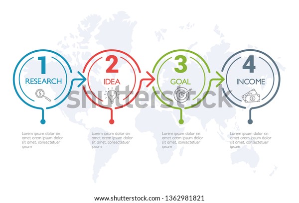 Four Steps Infographics Timeline Can Illustrate Stock Vector (Royalty ...