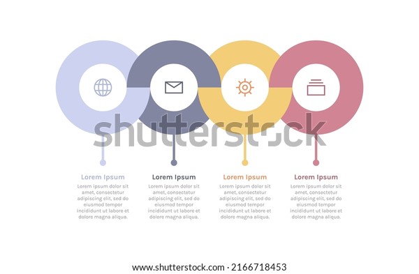 Four Steps Label Design Infographic Presentation: เวกเตอร์สต็อก (ปลอด ...