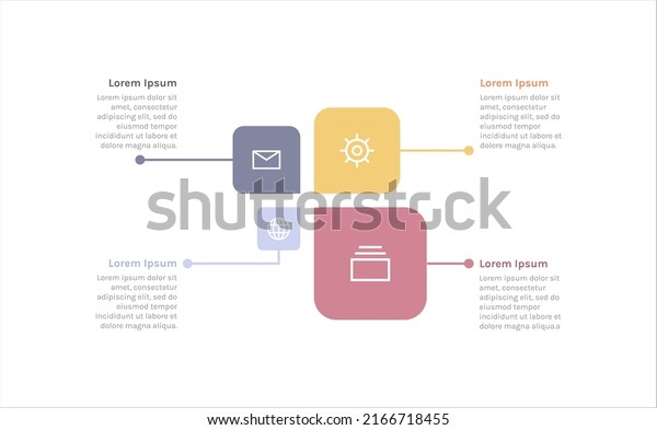 Four Steps Label Design Infographic Presentation: เวกเตอร์สต็อก (ปลอด ...