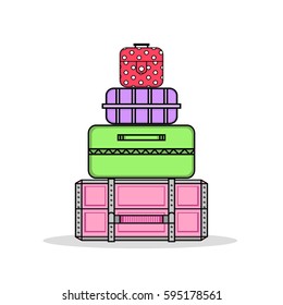 Four Suitcase Stacked Pyramid Stock Vector (Royalty Free) 595178561 ...