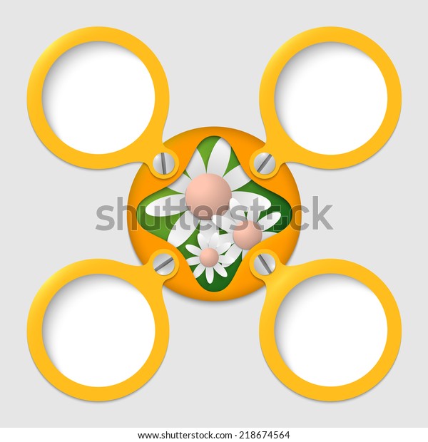 Four Text Boxes Screws Flowers Stock Vector (Royalty Free) 218674564 ...