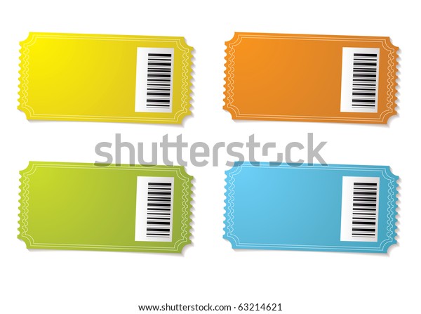 Four Ticket Stubs Color Variation Bar Stock Vector (Royalty Free ...