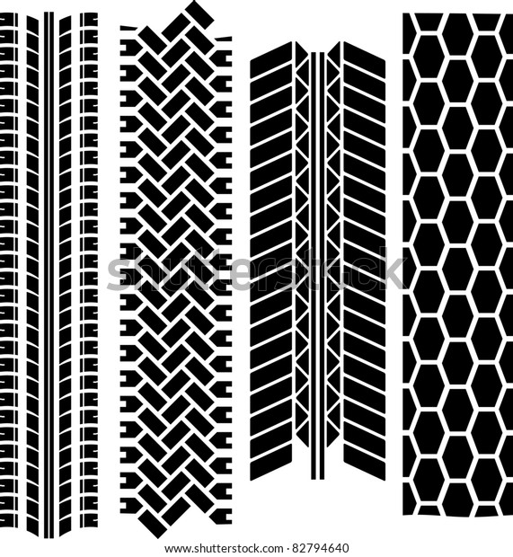 Four Tire Tracks Stock Vector (Royalty Free) 82794640 | Shutterstock