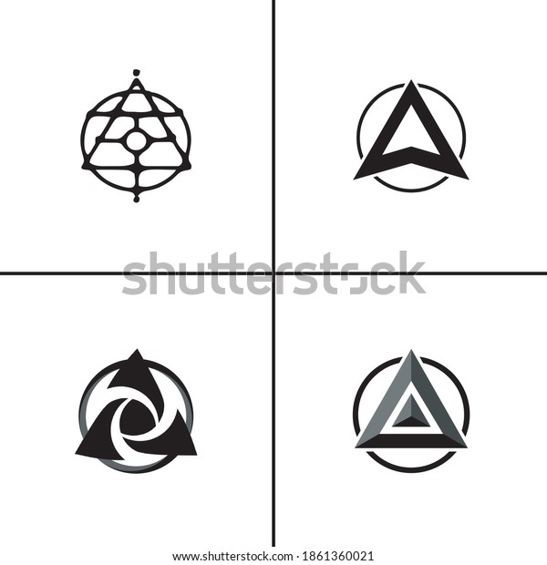 Four Triangles Logo Black Color On Stock Vector (Royalty Free ...