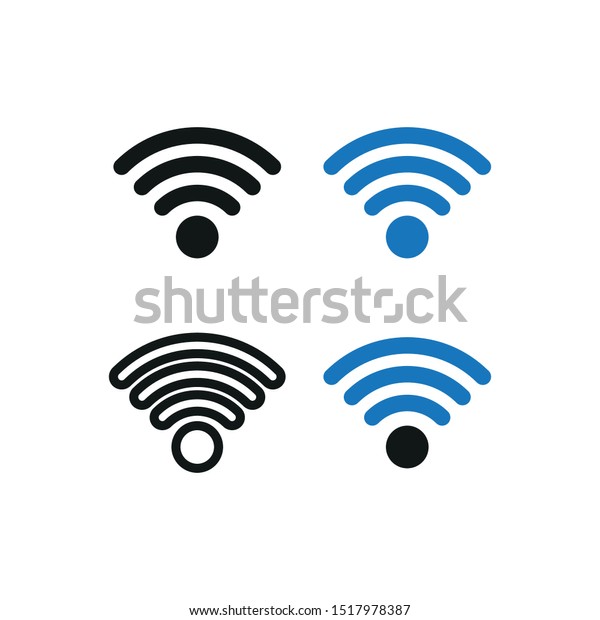 Four Variants Wifi Logo Simple Vector Stock Vector (Royalty Free ...