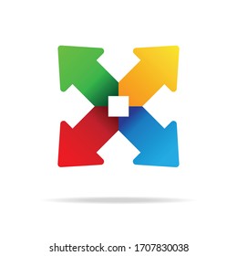 Four Way Direction Arrows Vector Illustration Stock Vector (Royalty ...
