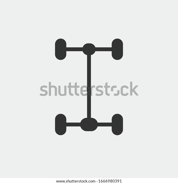 Four Wheel Vector Icon Illustration Sign Stock Vector (Royalty Free ...