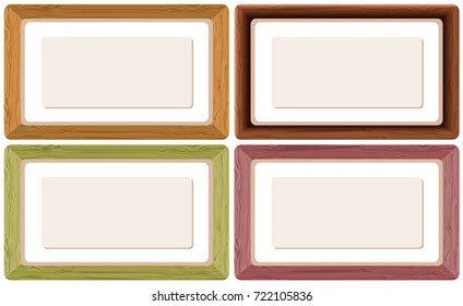 Four Wooden Frames Different Colors Illustration Stock Vector (Royalty ...