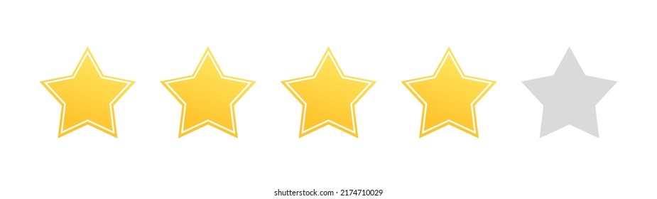 Four Yellow Stars Score Vector Illustration Stock Vector (Royalty Free ...
