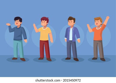 3,315 Cartoon Of 4 Young Men Images, Stock Photos & Vectors | Shutterstock