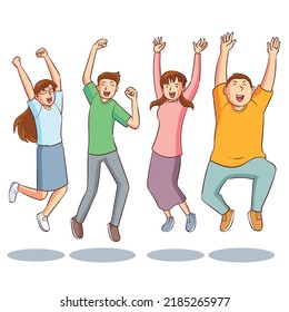Four Young Men Make Friends They Stock Vector (Royalty Free) 2185265977 ...