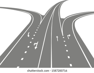 Fourlane Highway On White Background Stock Vector (Royalty Free ...