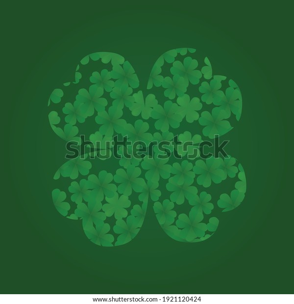 Fourleaf Clover Formed By Small Clovers Stock Vector (Royalty Free ...