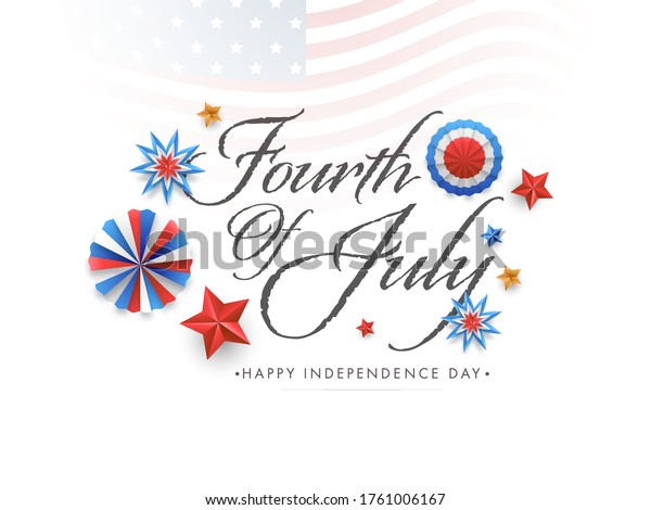 Fourth July Calligraphy Written By Black Stock Vector (Royalty Free ...