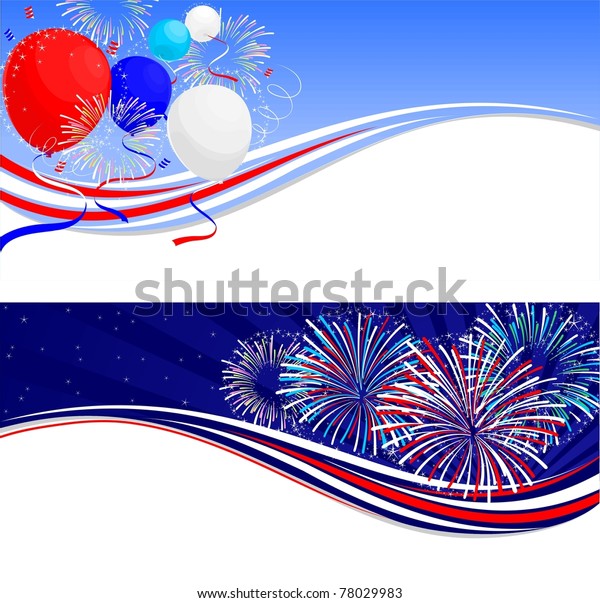 Fourth July Celebration Banners Stock Vector (Royalty Free) 78029983