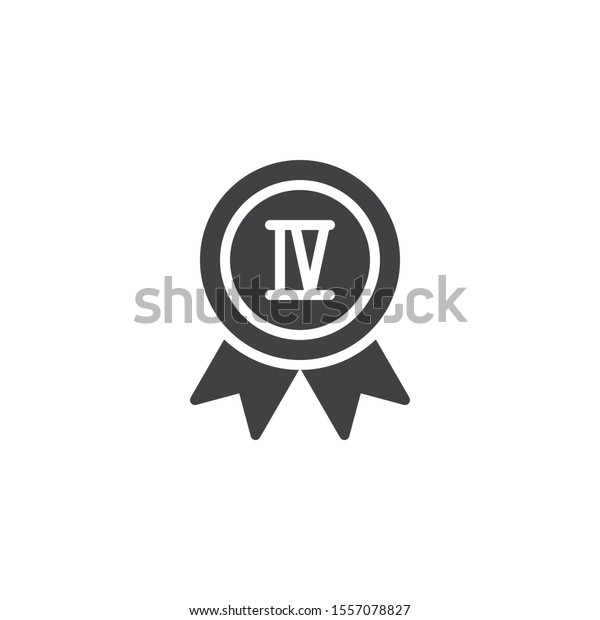 Fourth Place Medal Badge Vector Icon Stock Vector (Royalty Free ...