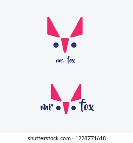 Pink Fox Logo Concept Vector Illustration Stock Vector (Royalty Free ...
