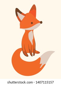 Fox Cub Character Icon Flat Vector Stock Vector (Royalty Free ...
