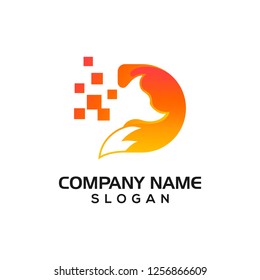 Fox Design Technology Logo Icon Template Stock Vector (Royalty Free ...