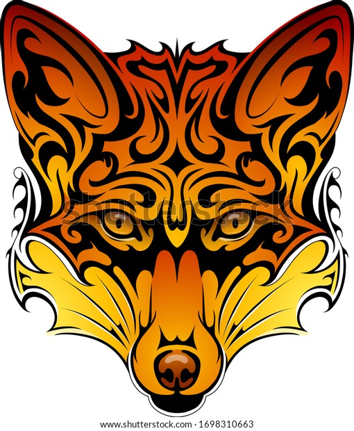 Fox Elegant Drawing Tribal Tattoo Style Stock Vector (Royalty Free ...