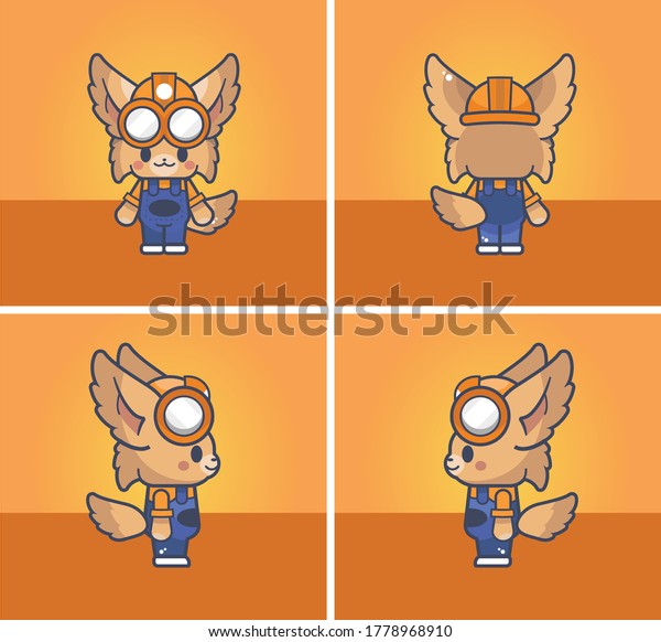 Fox Engineer Cute Mascot Character Vector Stock Vector (Royalty Free ...