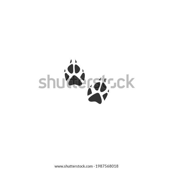 Fox Footprint Black Silhouette Vector On Stok Vektör (Telifsiz ...