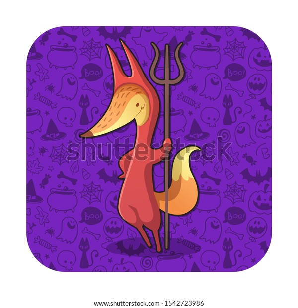 Fox Halloween Devil Costume Vector Illustration Stock Vector (Royalty ...