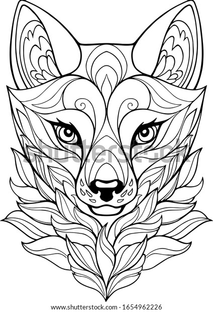 Fox Head Line Art Vector Graphic Stock Vector (Royalty Free) 1654962226