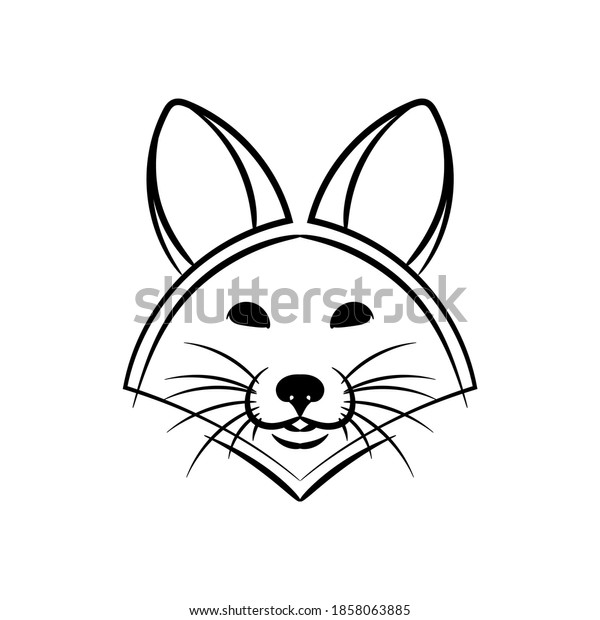 Fox Head Line Drawing Black White Stock Vector (Royalty Free ...