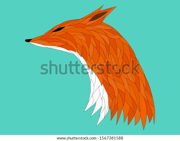 Fox Head Side View Stained Glass Stock Vector (Royalty Free) 1567381588 ...