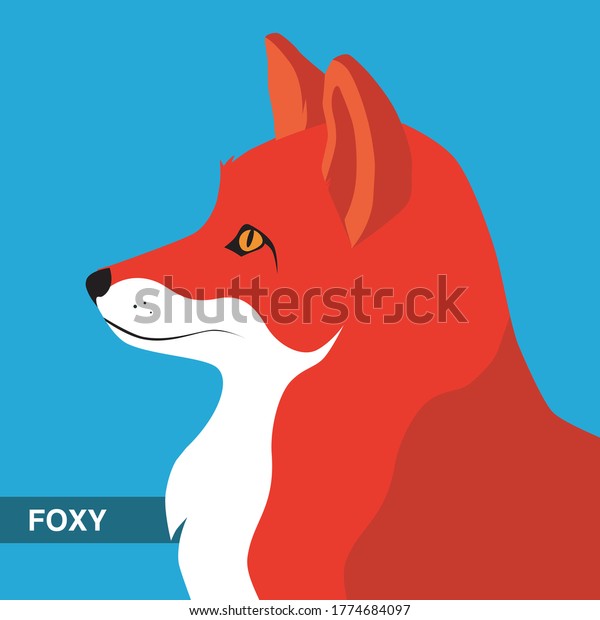Fox Head Sideview Graphic Illustration Stock Vector (Royalty Free ...