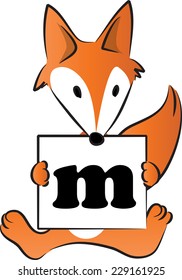 Fox Holding Card Letter M Stock Vector (Royalty Free) 229161925 ...