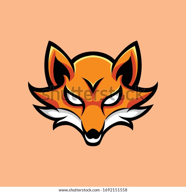 Fox Kyubi Head Logo Design Stock Vector (Royalty Free) 1692151558 ...