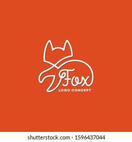 Fox Lettering Logo Design Template Linear Stock Vector (Royalty Free ...