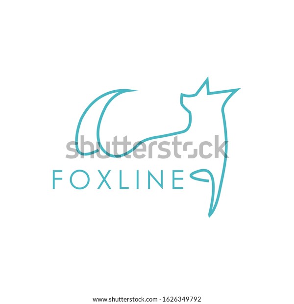 Fox Line Logo Company Vector Illustration Stock Vector (Royalty Free ...