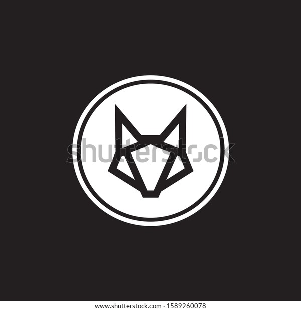Fox Logo Head White Iconminimalistic Minimal Stock Vector (Royalty Free ...