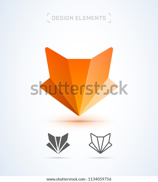 Fox Logo Template Origami Material Design Stock Vector (Royalty Free ...