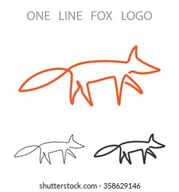 Fox One Line Logo Minimalism Style Stock Vector (Royalty Free ...