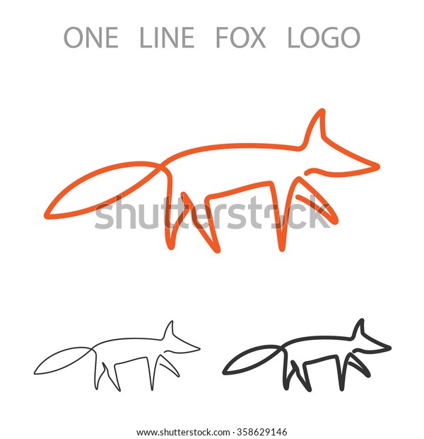 Fox One Line Logo Minimalism Style Stock Vector (Royalty Free ...
