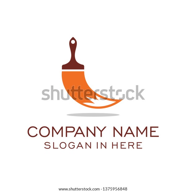 Fox Paint Vector Logo Inspiration Stock Vector (Royalty Free) 1375956848