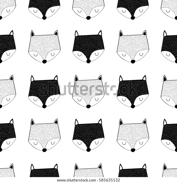 Fox Pattern Illustration Vector Stock Vector (Royalty Free) 585635132 ...