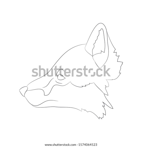 Fox Portrait Vector Illustration Line Drawing Stock Vector (Royalty ...