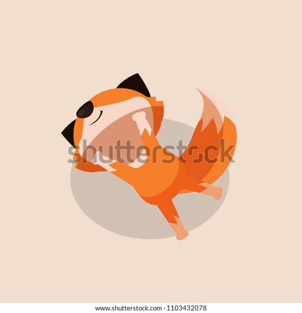Fox Poses Cartoon Illustration Stock Vector (Royalty Free) 1103432078 ...