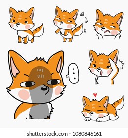 Fox Set S Mood Action Stock Vector (Royalty Free) 1080846161 | Shutterstock