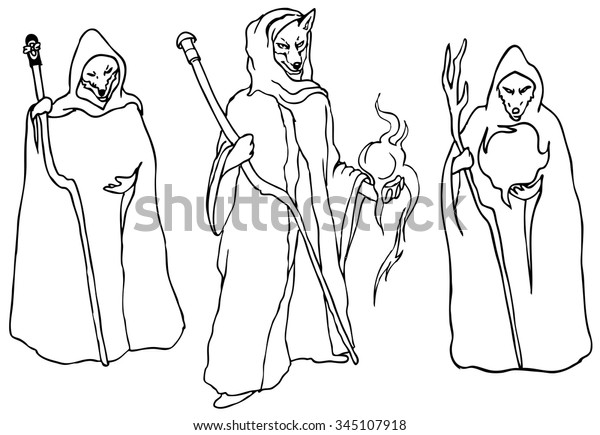 Fox Stick Hand Drawn Vector Illustration Stock Vector (Royalty Free ...