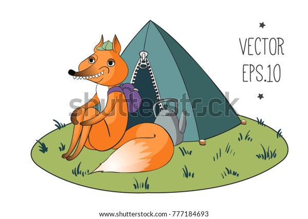 Fox Traveller Cartoon Character Vector Design Stock Vector (Royalty ...