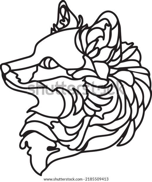 Fox Vector Clip Art Black White: เวกเตอร์สต็อก (ปลอดค่าลิขสิทธิ์ ...
